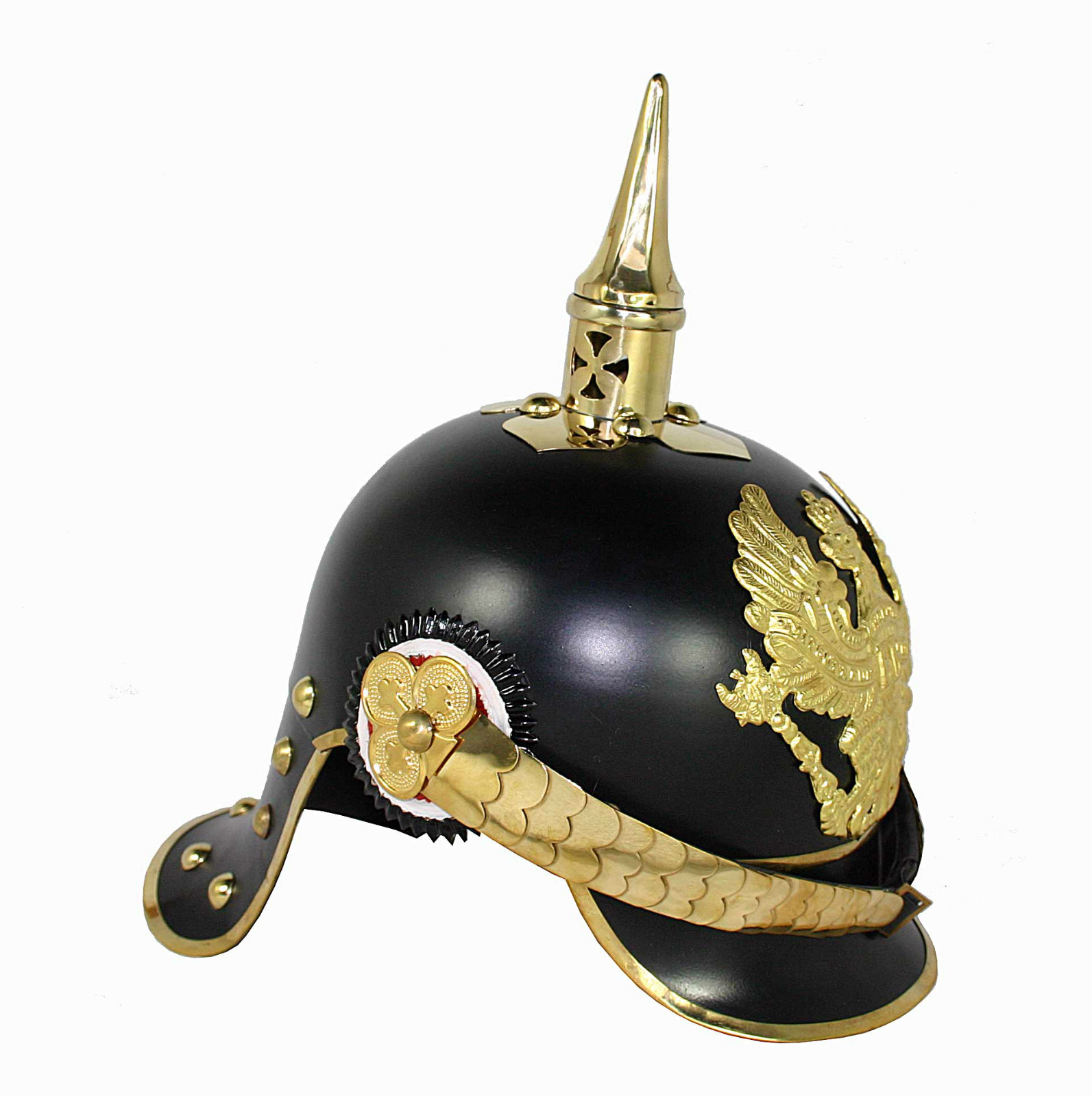 Pickelhaube Preussen Kreuzblatt Kaiserreich Lüftungslöcher Larp Shako ...