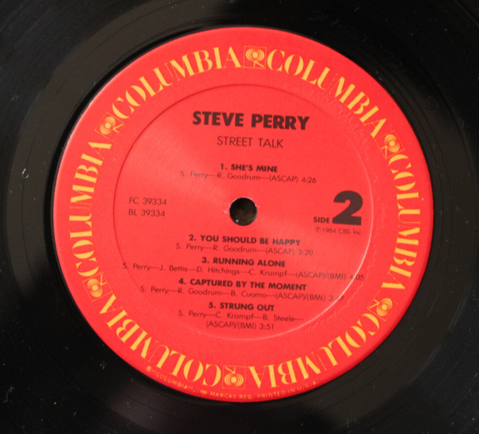 STEVE PERRY Street Talk Vinyl LP Record Columbia FC 39334 VG+ Oh ...