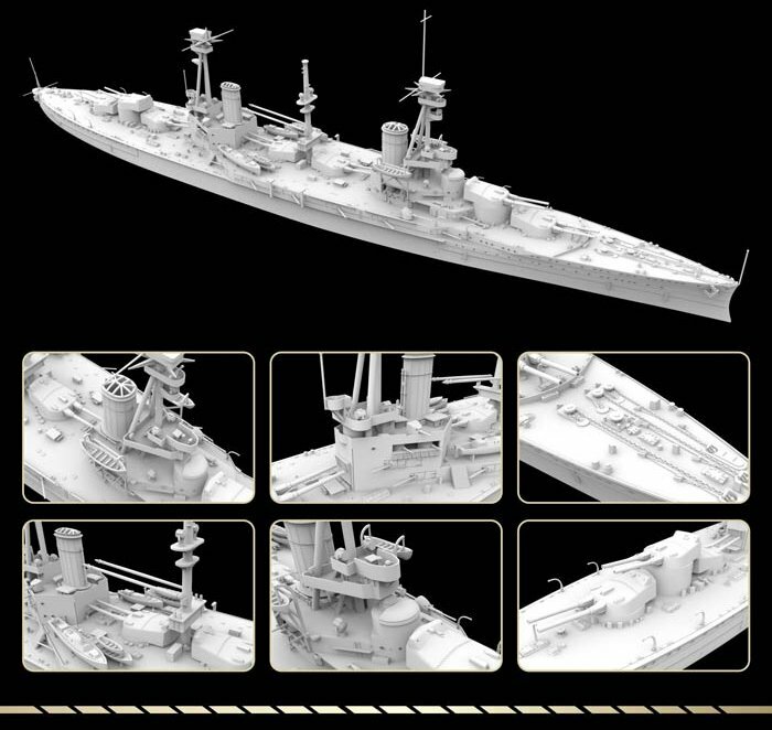 Flyhawk FH1310S 1/700 Scale HMS Agincourt 2019 Warship Model Kit for ...