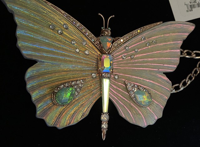 Betsey Johnson "flutterbye" Blue Butterfly Large Statement Necklace ...