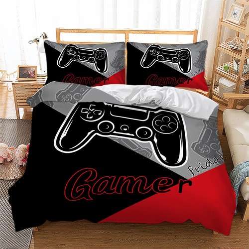 Gamer Gaming Gamepad Quilt Duvet Doona Cover Set Single Double Bed ...