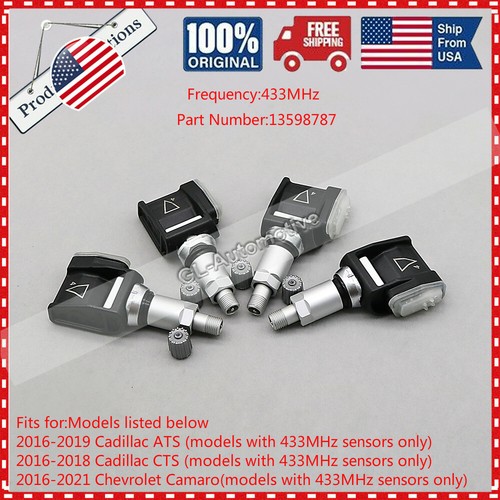 SET(4) TPMS Tire Pressure Sensor For GM Cadillac ATS CTS Chevy 433MHz ...
