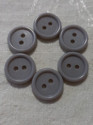 6 Small Grey 2 Hole Buttons. Approx - 15mm | eBay Australia