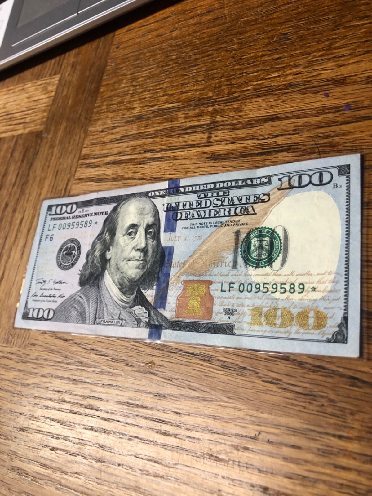 100 dollar star note series 2009 A Tim Geitner Obama almost 15 years ...