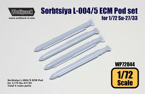 Wolfpack 1/72 Sorbtsiya L-004/5 ECM Pod set for Su-27/33 (4 pcs ...