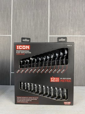 ICON PROFESSIONAL FLEX RATCHETING WRENCH SET METRIC12 PIECE SET WRFM-12 ...