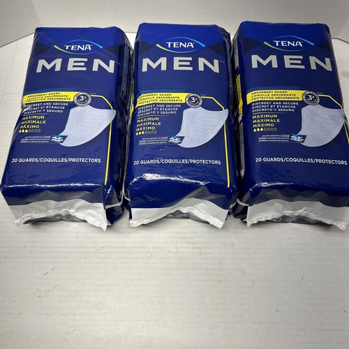 TENA Men Maximum Male Incontinent Pad Contoured Max Absorbent 20 Pack ...