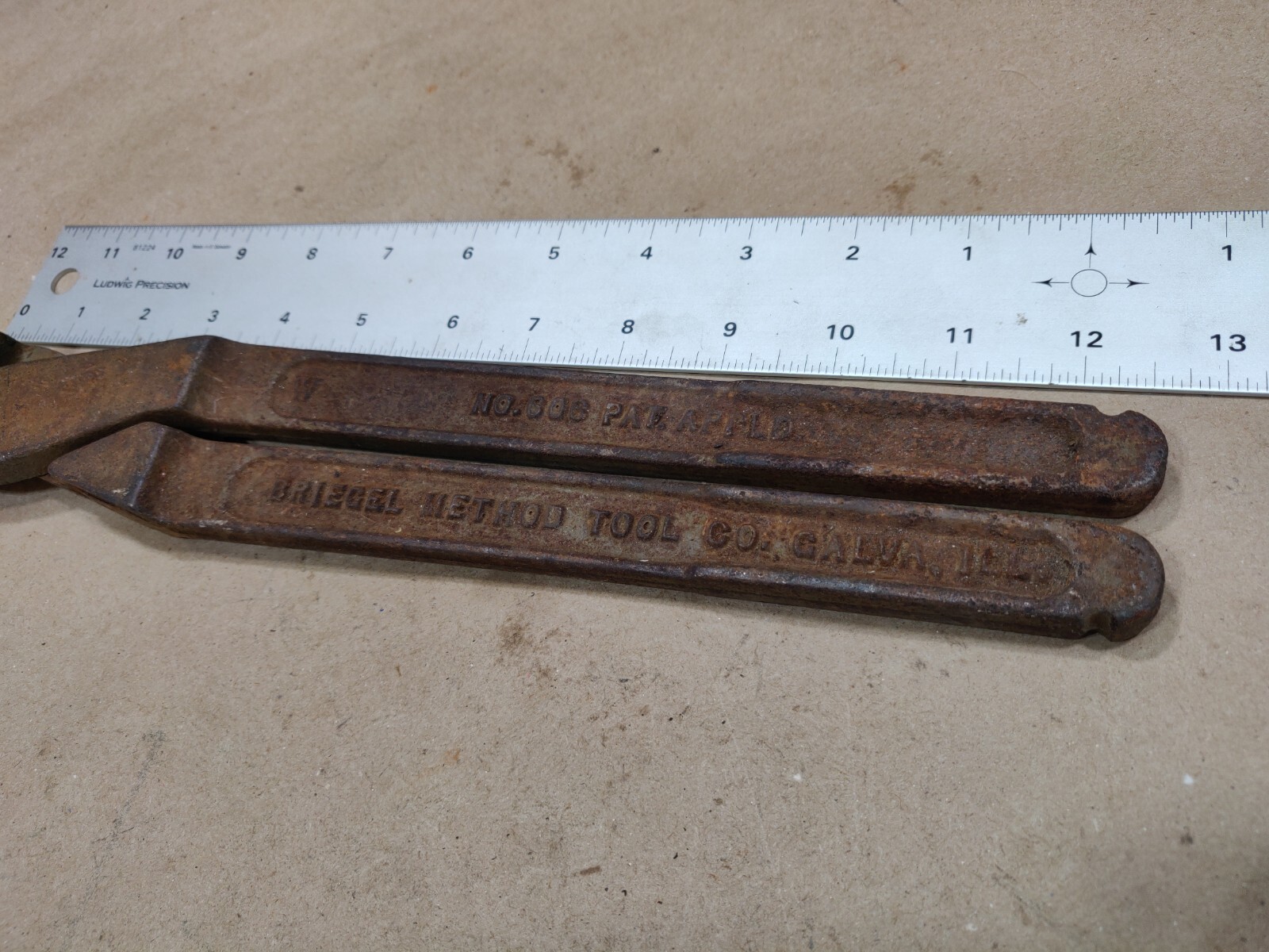 BRIEGEL METHOD VINTAGE CONDUIT CLAMP TOOL No. 606 - PAT APPLD - 12.5 ...