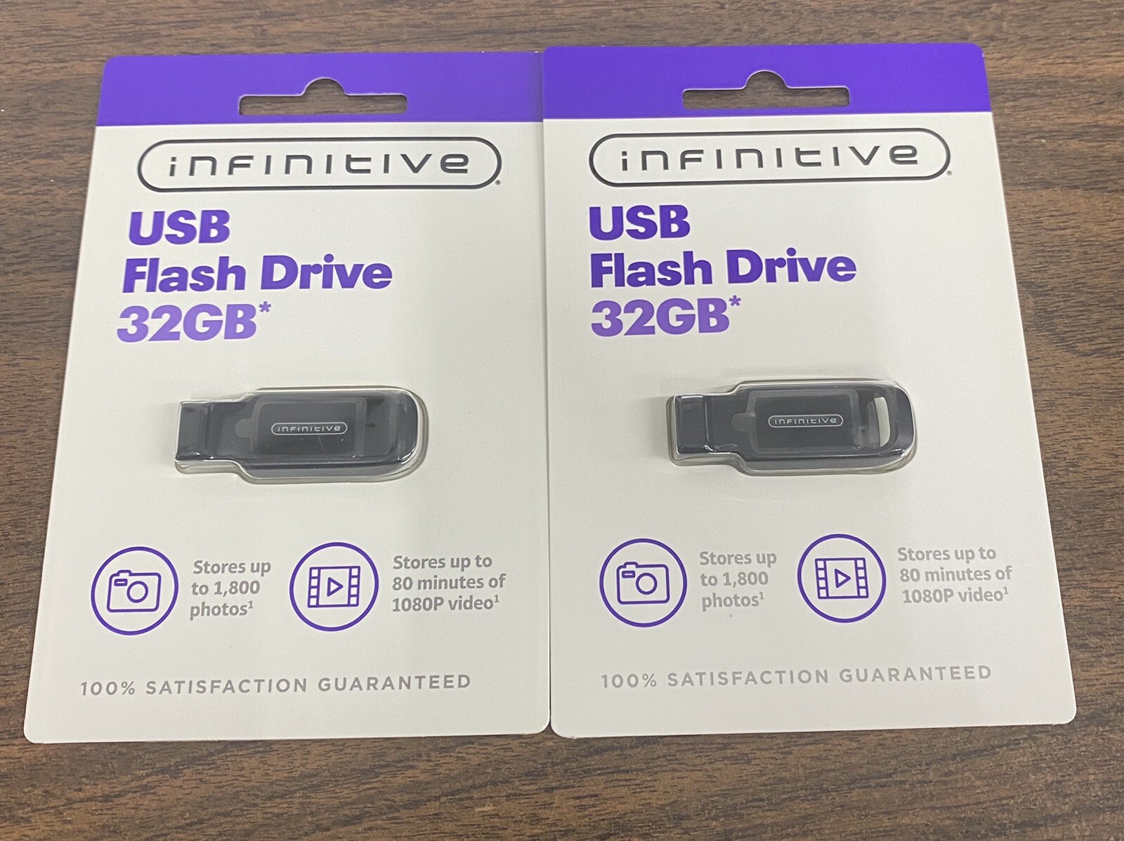 Lot of 2 Infinitive 32GB USB Flash Drive Black 80-56-19289-032G - New ...