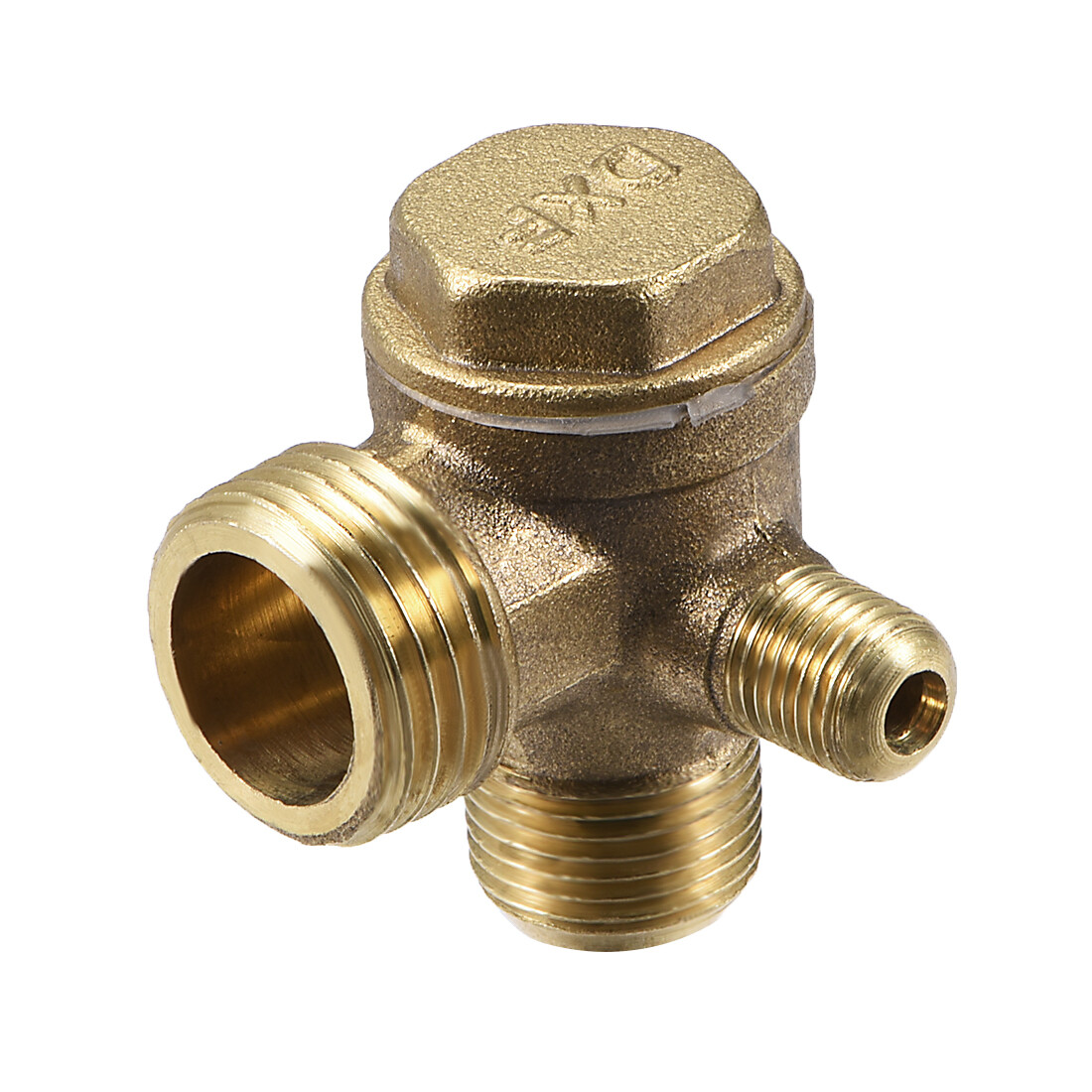 Thread 3-Way Air Compressor Valve Male Threaded Check Valve 3/8PT x 1 ...