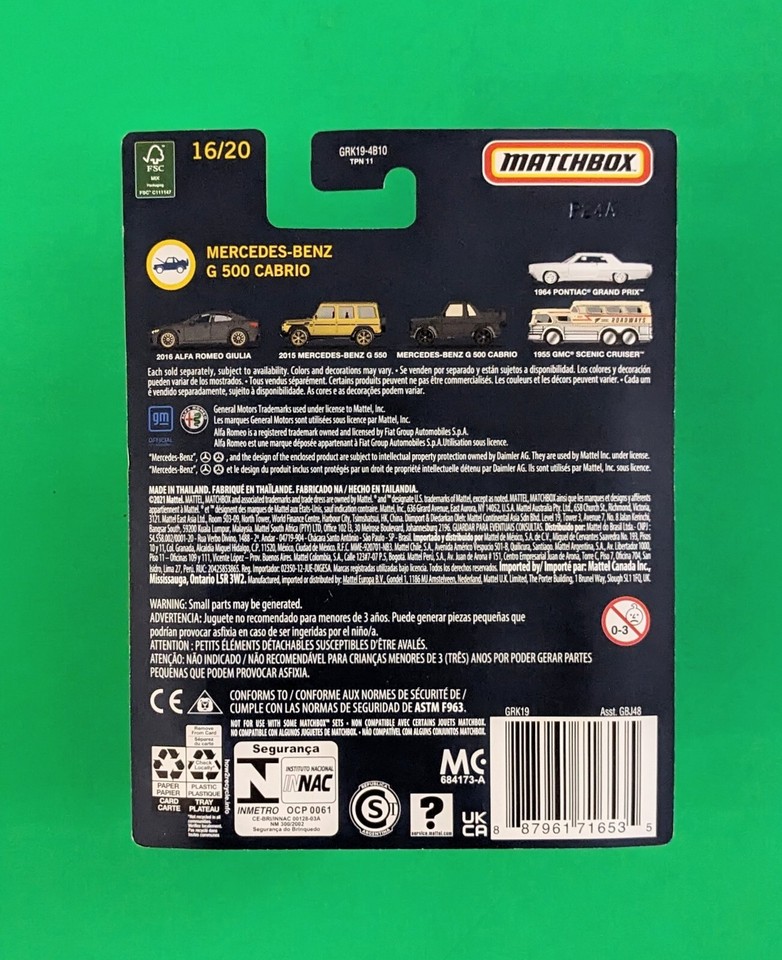 2021 MATCHBOX COLLECTORS - METAL - TRUE GRIP TIRES - Mercedes G500 ...