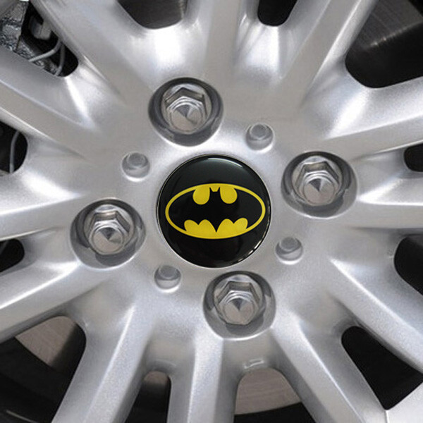 4x 55mm 60mm 65mm Batman Logo Car Wheel Center Hub Cap Emblem Stickers ...