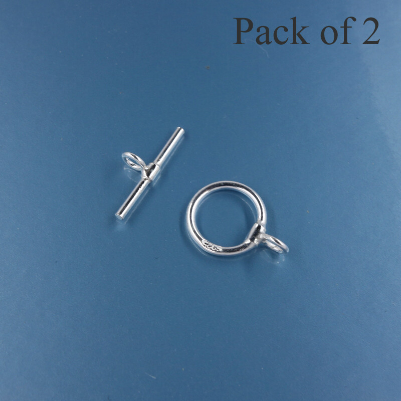 Solid Sterling Silver Round Toggle Clasp Bar Set Connector [Size ...