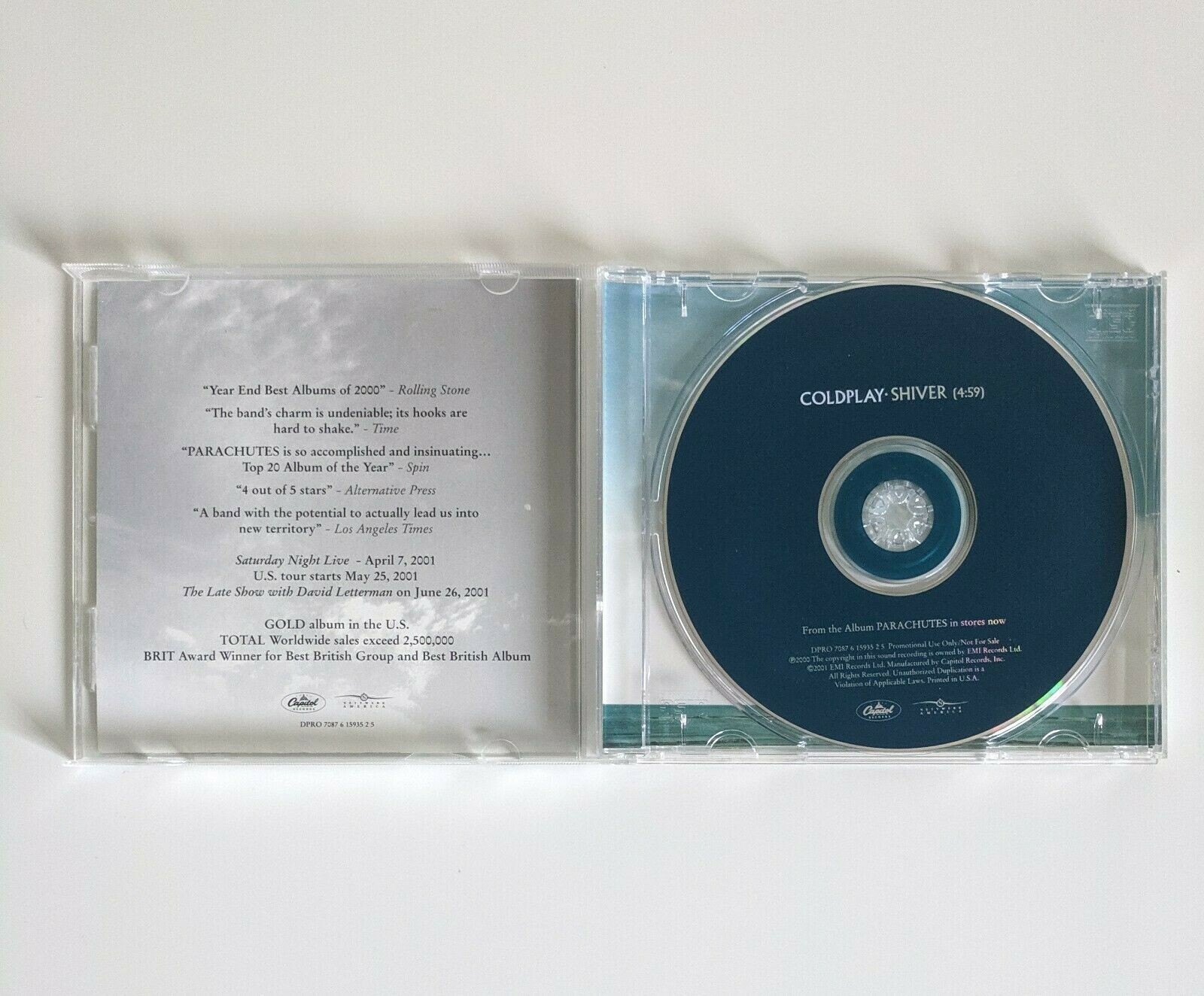 Coldplay ‎– Shiver US Cd Single 2000 Promo Parachutes X&Y Trouble | eBay