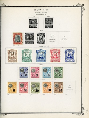 CENTRAL AMERICA - COSTA RICA Scott Specialty Album Page Lot #17 - SEE ...