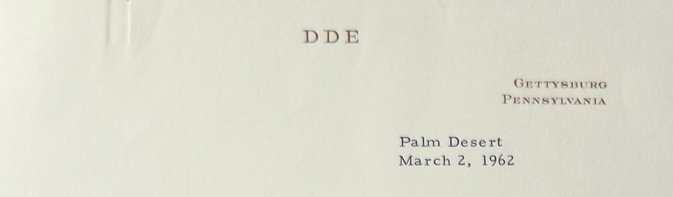 Dwight Eisenhower 34th President Typed Letter Signed To Wilton General ...