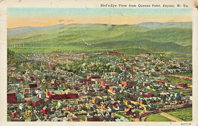 KEYSER WV WEST VIRGINIA~BIRDS EYE FROM QUEENS POINT~ANTIQUE VINTAGE ...