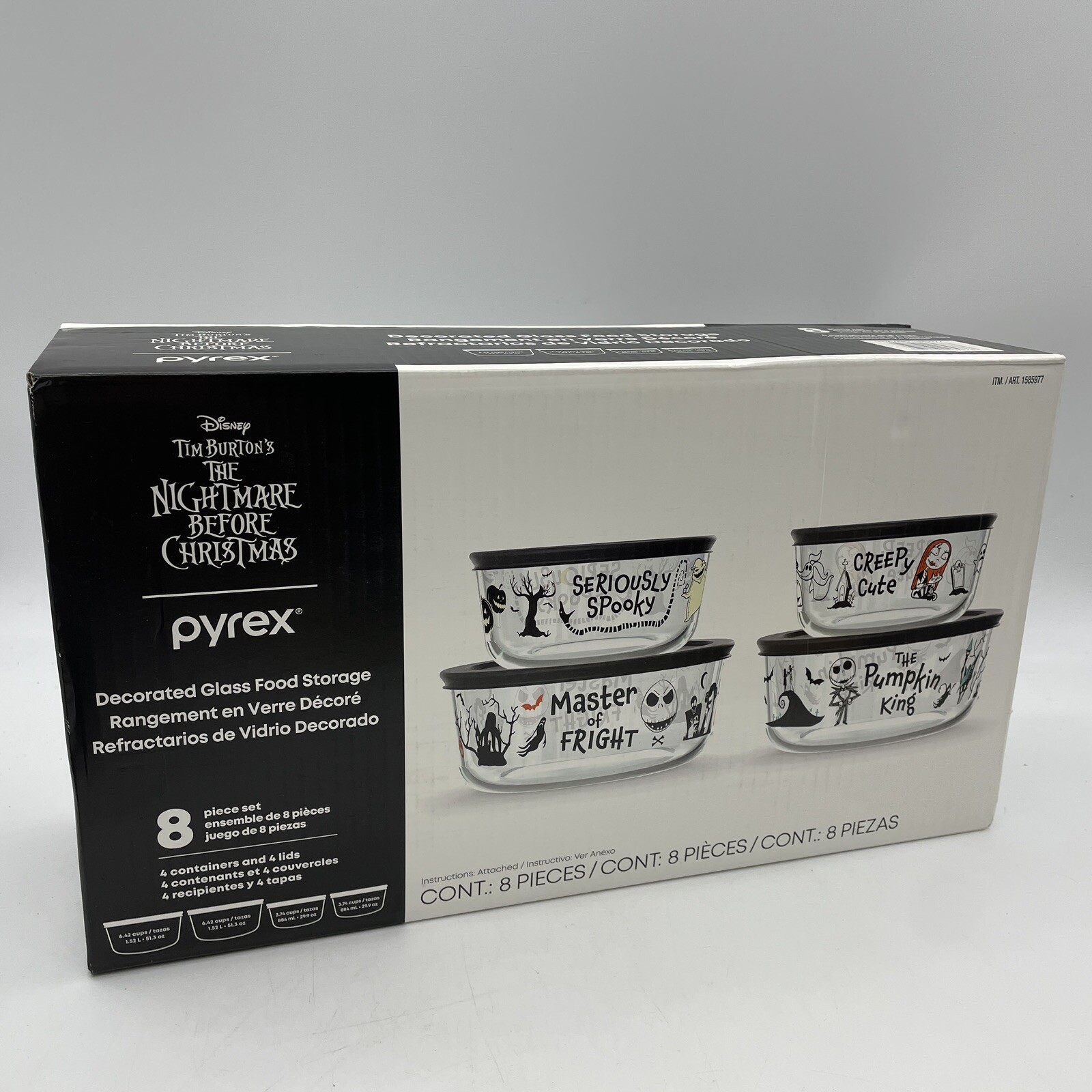 PYREX Disney the Nightmare Before Christmas Glass Bowls Set - 8 Piece ...
