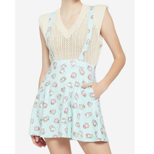 Sanrio Hello Kitty x Pusheen Suspender Mini Flare Skirt Kawaii Cats | eBay