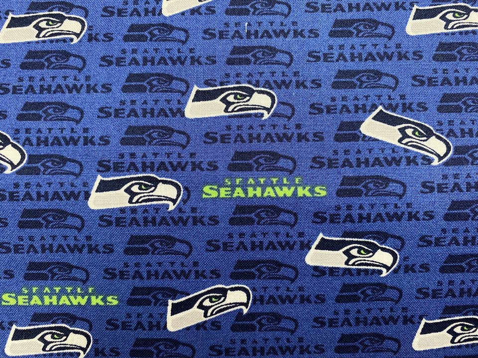 NFL SEATTLE SEAHAWKS football MINI PRINT, HALF Yard (18”x57”) 100% ...