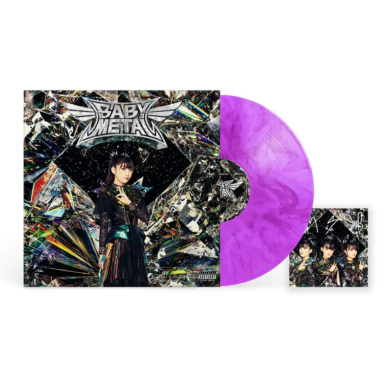 Babymetal SIGNED print with Metal Forth Momo-Metal PURPLE COLORED Vinyl ...