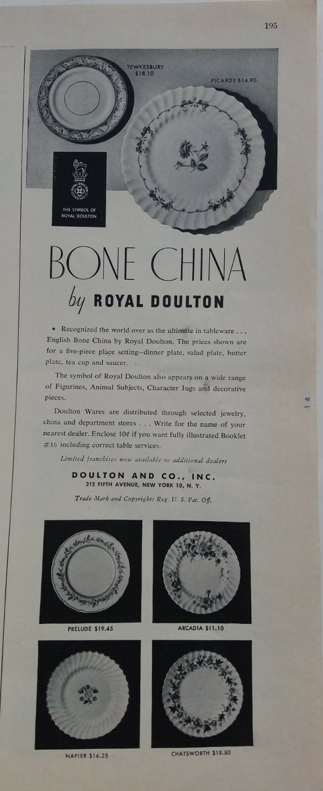 1950 Royal Doulton china Picardy Prelude Napier Arcadia Chatsworth ...