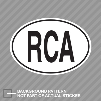 RCA Central African Republic Country Code Oval Sticker Decal Vinyl euro ...