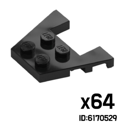 LEGO X64 PLATE 3X4 W/ANGLES BLACK COLOR 6170529 28842 | eBay