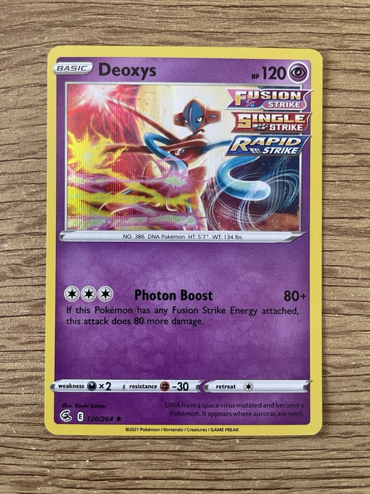 Deoxys 120/264 Holo + Reverse Holo SWSH: Fusion Strike | Mint Con ...