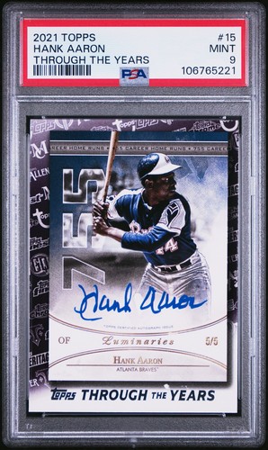 2021 TOPPS THROUGH THE YEARS FACSIMILE #15 HANK AARON PSA 9 | eBay