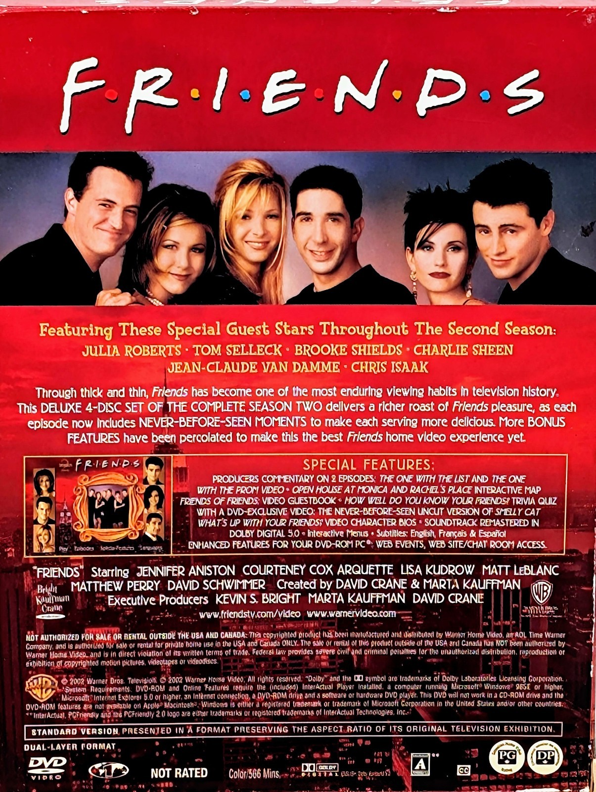 Friends Season 2 (Pre Owned) Jennifer Aniston Courtney Cox Lisa Kudrow ...