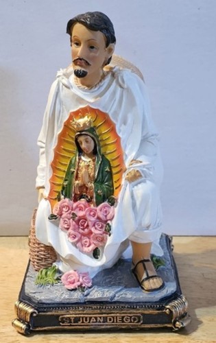 SAINT JUAN DIEGO GUADALUPE VIRGIN MARY FLOWER MEXICO RELIGIOUS FIGURINE ...