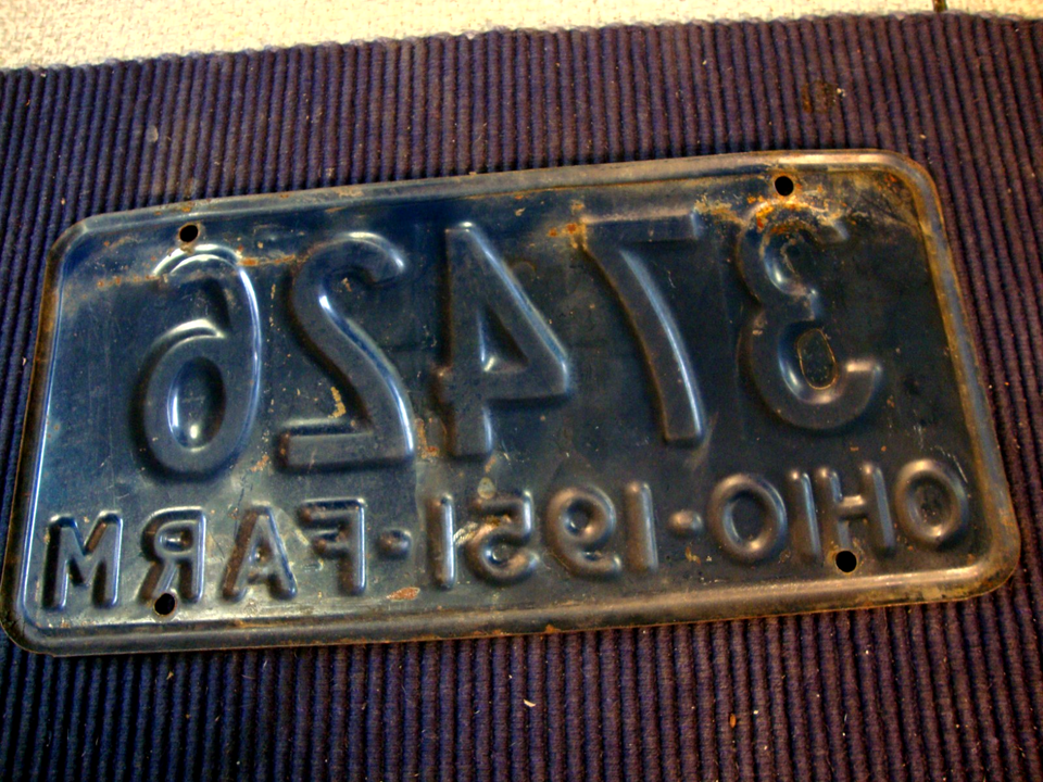 1951 Ohio Farm License Plate 37426 | eBay