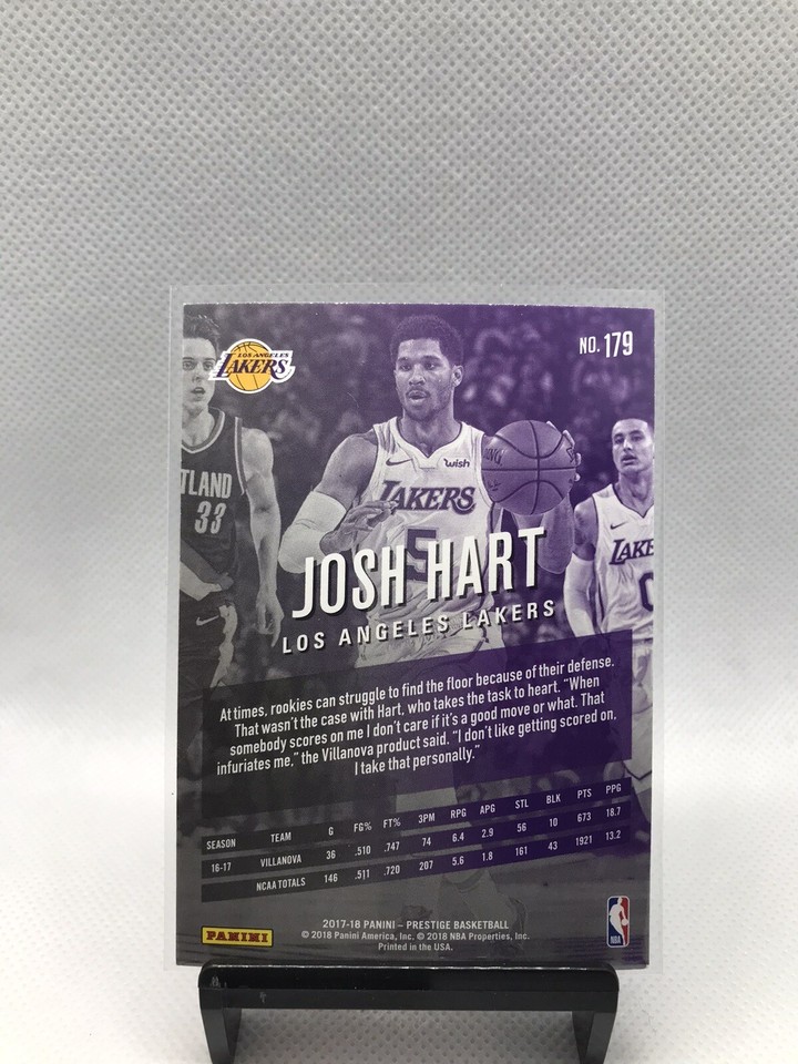 2017-18 Panini Prestige Josh Hart Rookie Los Angeles Lakers #179 | eBay