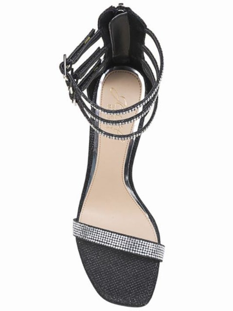 Badgley Mischka Womens Regina Black Fabric Ankle Strap HEELS Size 6 ...