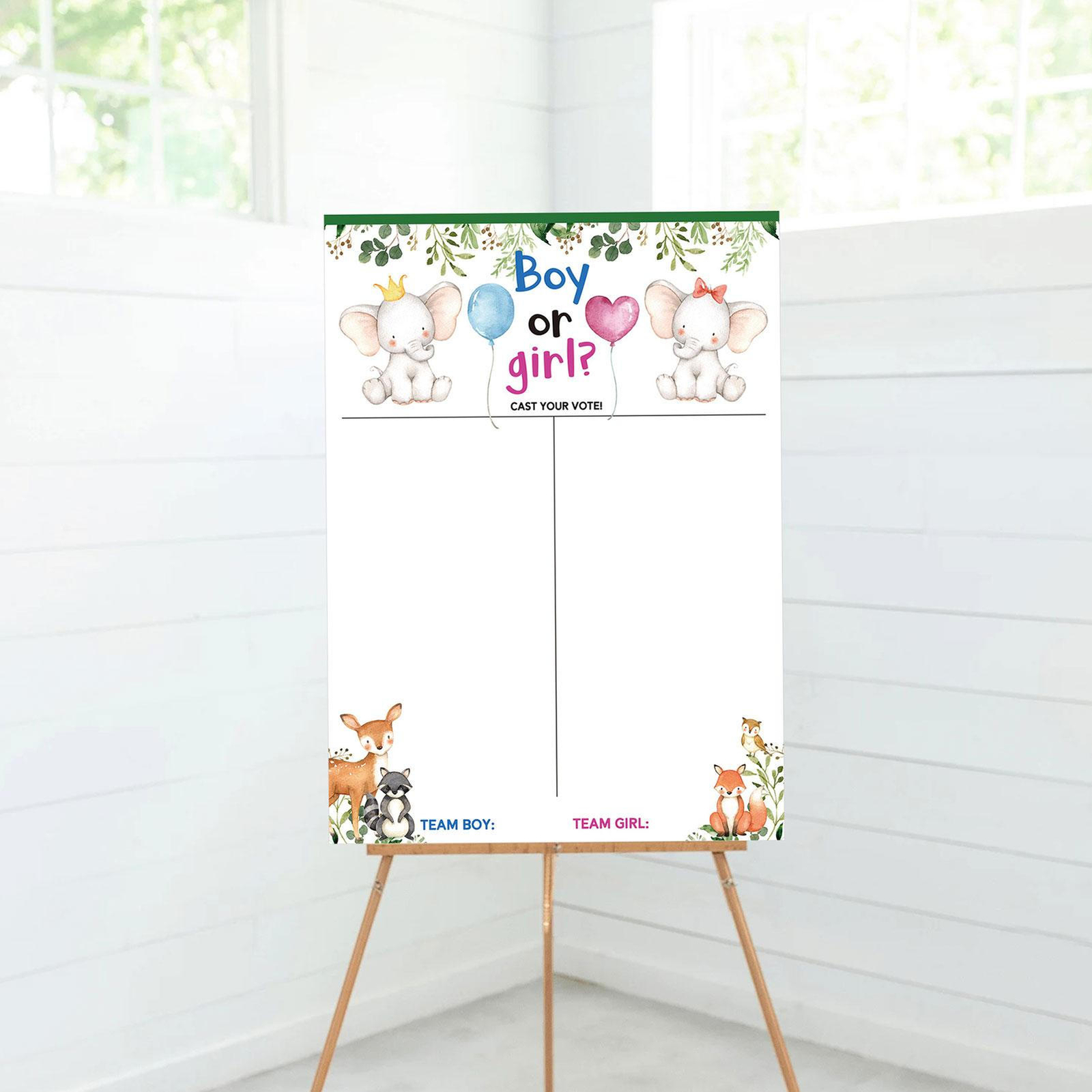 Gender Reveal Baby Shower Party Game Boy Or Girl Voting Vote Board ...