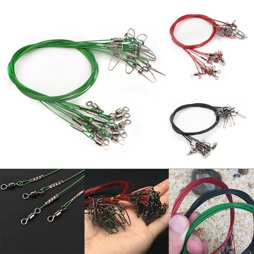 Anti bite Line Lure Accessory 10pcs Fishing Steel Wire Leaders with ...