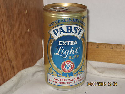 Naturally Brewed Pabst Extra Light Beer aluminum 12 oz beer can opnd ...