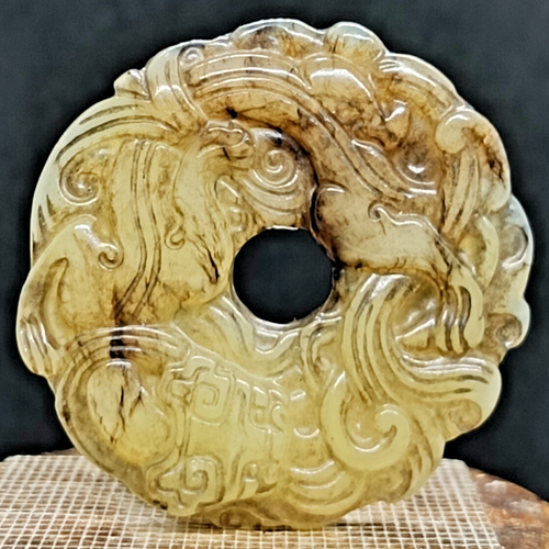 Antique Bi Disc Old Hetian Jade Pendant Yubi Disc Chinese Crafts | eBay