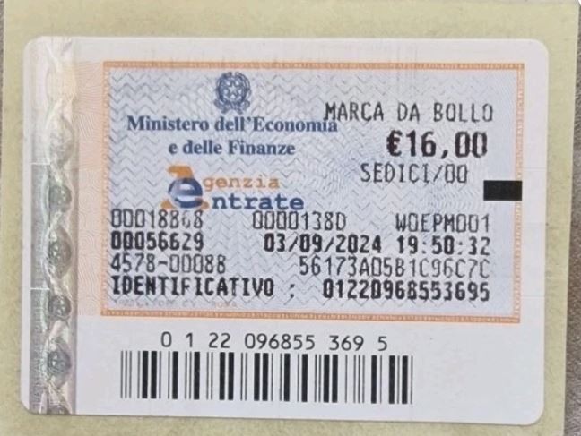 Marca da bollo da 16,00 del 06/03/2024 | eBay