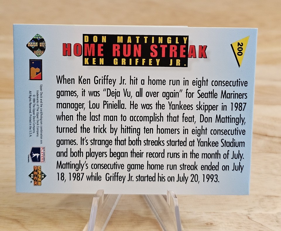 1994 Upper Deck Fun Pack Headline Stars #200 Ken Griffey Jr. Don ...