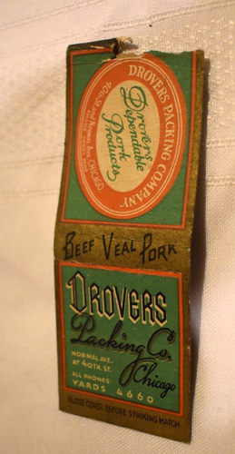 Drovers Packing Co Chicago Illinois Bobtail 20 Strike Matchbook Cover ...