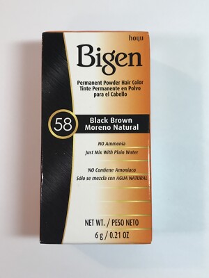 1PK BIGEN PERMANENT POWDER HAIR COLOR #58 BLACK BROWN 33859905585 | eBay