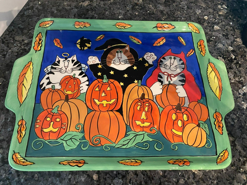 CATZILLA - CANDACE REITER DESIGNS - CERAMIC HALLOWEEN PLATTER - 2002 | eBay