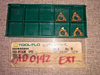 TOOL FLO CARBIDE INSERTS QUANTITY 4 16ER 8STACME GP50 | eBay