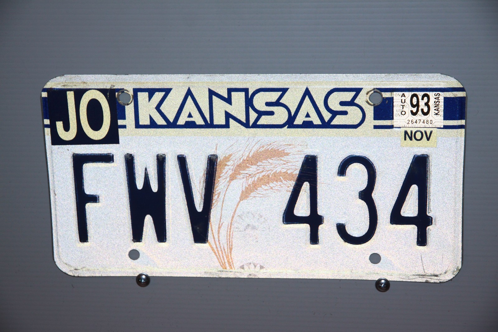 1993 KANSAS License Plate ** WHEAT GRAPHIC ** '93 KS | eBay