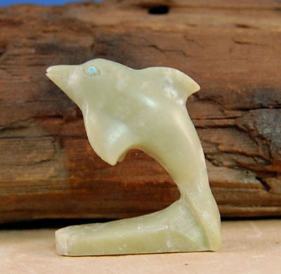 Zuni Dolphin Fetish by Eric Lonjose New Serpentine *SIGNED* 7556 | eBay