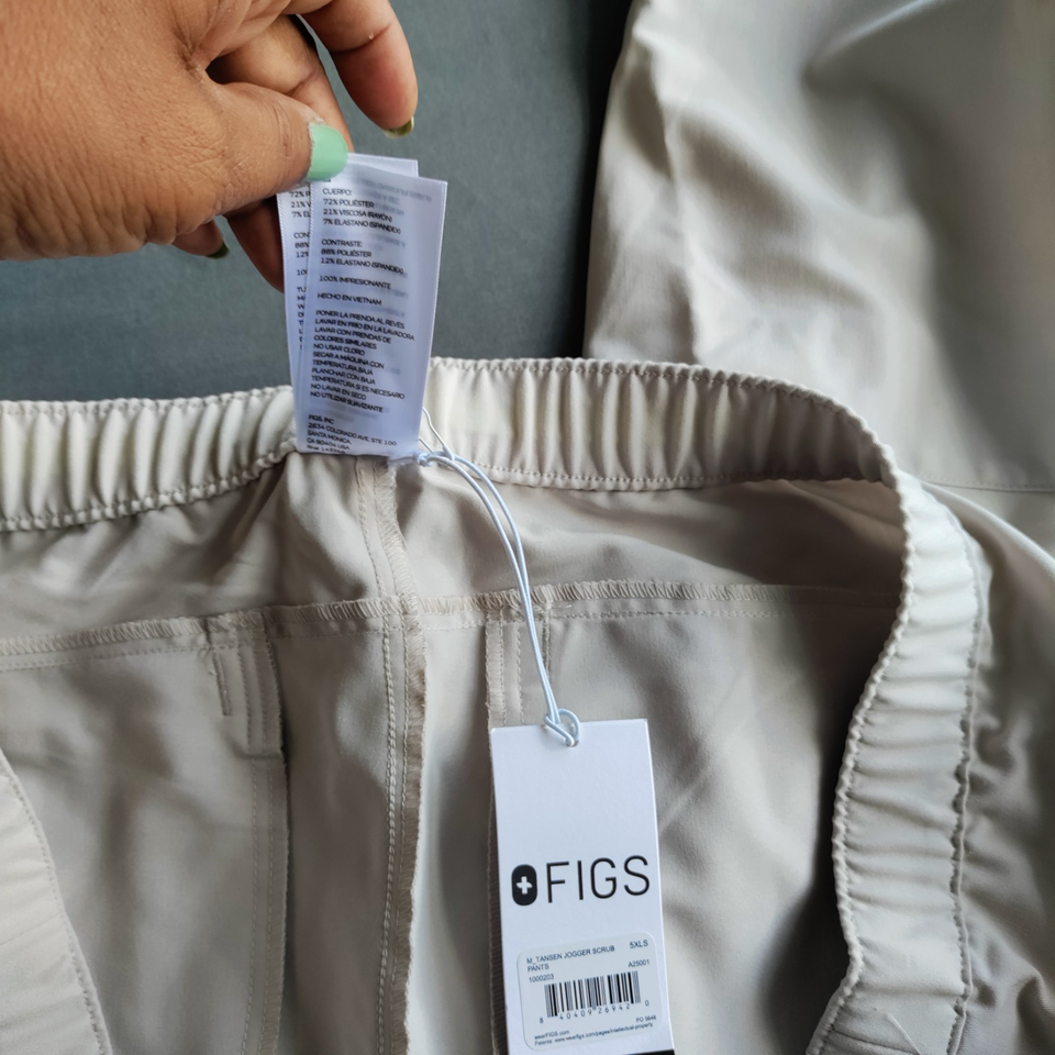 NWT Figs 5XLS Beige Tansen Jogger Scrub Leg Pocket Stretch Waist ...