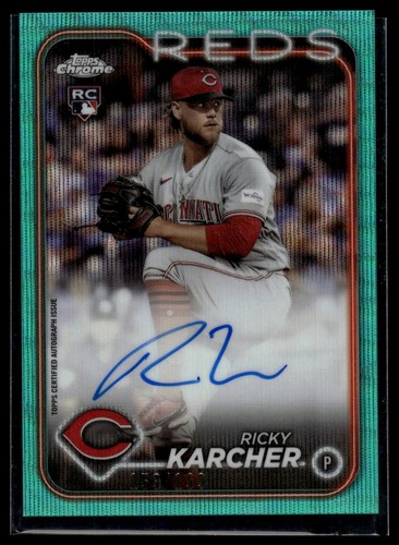 2024 Topps Chrome Update #RA-RK Ricky Karcher Auto Aqua Wave Refractors ...