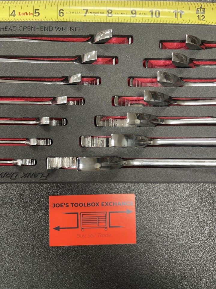 NEW Snap-on tools 4 way angle head open wrench foam set sae SVSSAE01FBR ...